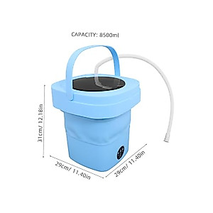 UKCOCO Folding Washing Machine Washing Machine Foldable Mini Washing Machine Small Laundry Washer Portable Washing Machine Mini Travel Washing Machine Bucket Washing Machine Blue Plastic