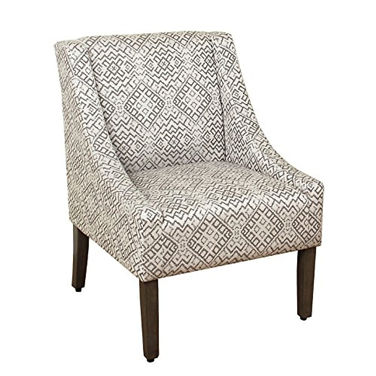 HomePop Modern Swoop Arm Accent Chair, Gray Geometric