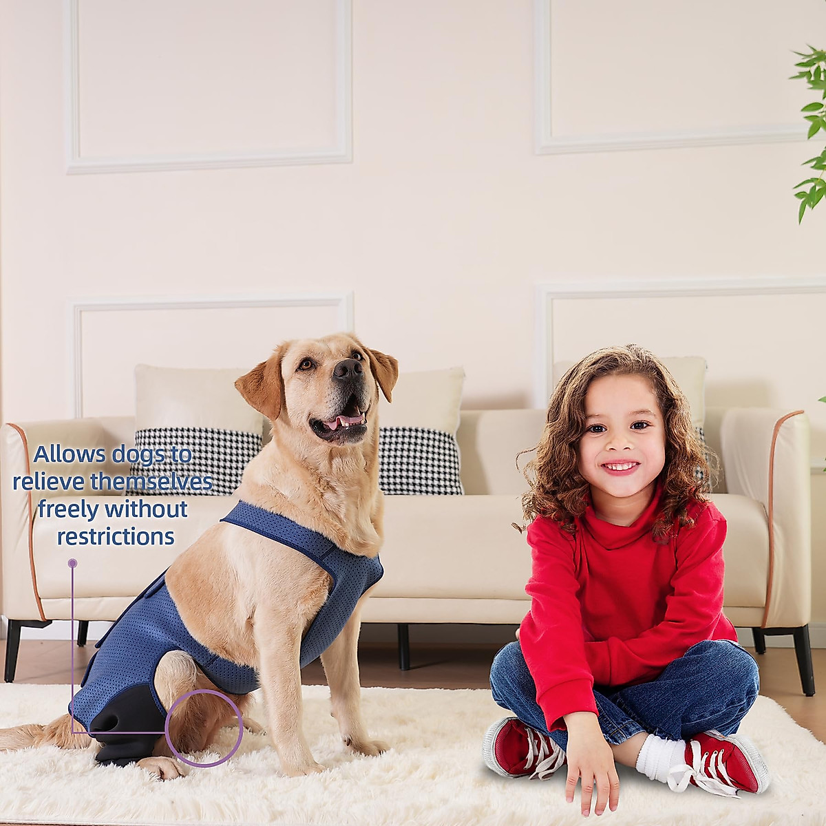 Dog Hind Leg Recovery Sleeve Dog Recovery Suit as Cone Collar Alternative, 2.5mm Thick and Waterproof, Prevent Pet Wounds Licking, Biting (XLarge)