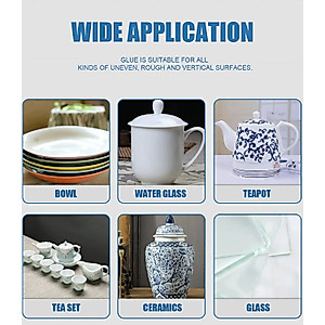 Multipurpose 20g Clear Ceramic Glue: Instant Super Adhesive for Tile, Mugs, Metal, Plastic, Wood, Rubber, Glass, Silicone, Leather & DIY Crafts - Strong Ceramic & Tile Repair Solution