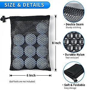BOJITEXS 10 Pcs Mesh Drawstring Bag 6" x 8" with Cord Lock Closure, Durable Mesh Bag for Laundry Travel Beach Toys Seashell Collecting (Black)