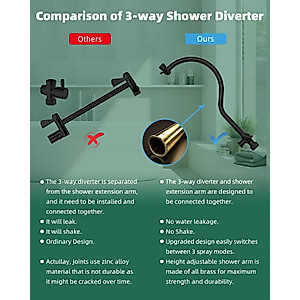 Hibbent 10'' Self-cleaning Rain Shower Head, High Pressure Handheld Shower Head, Showerhead Combo with 12'' Adjustable Curved Shower Extension Arm, 7-Spray, 71'' Hose, Showerhead Holder, Matte Black