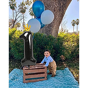 Number 1 Balloons for First Birthday, 40 in, Wild One Giant Balloons, Baby Girl Boy 1st Birthday Decorations,1 16 18 21 Birthday Balloons