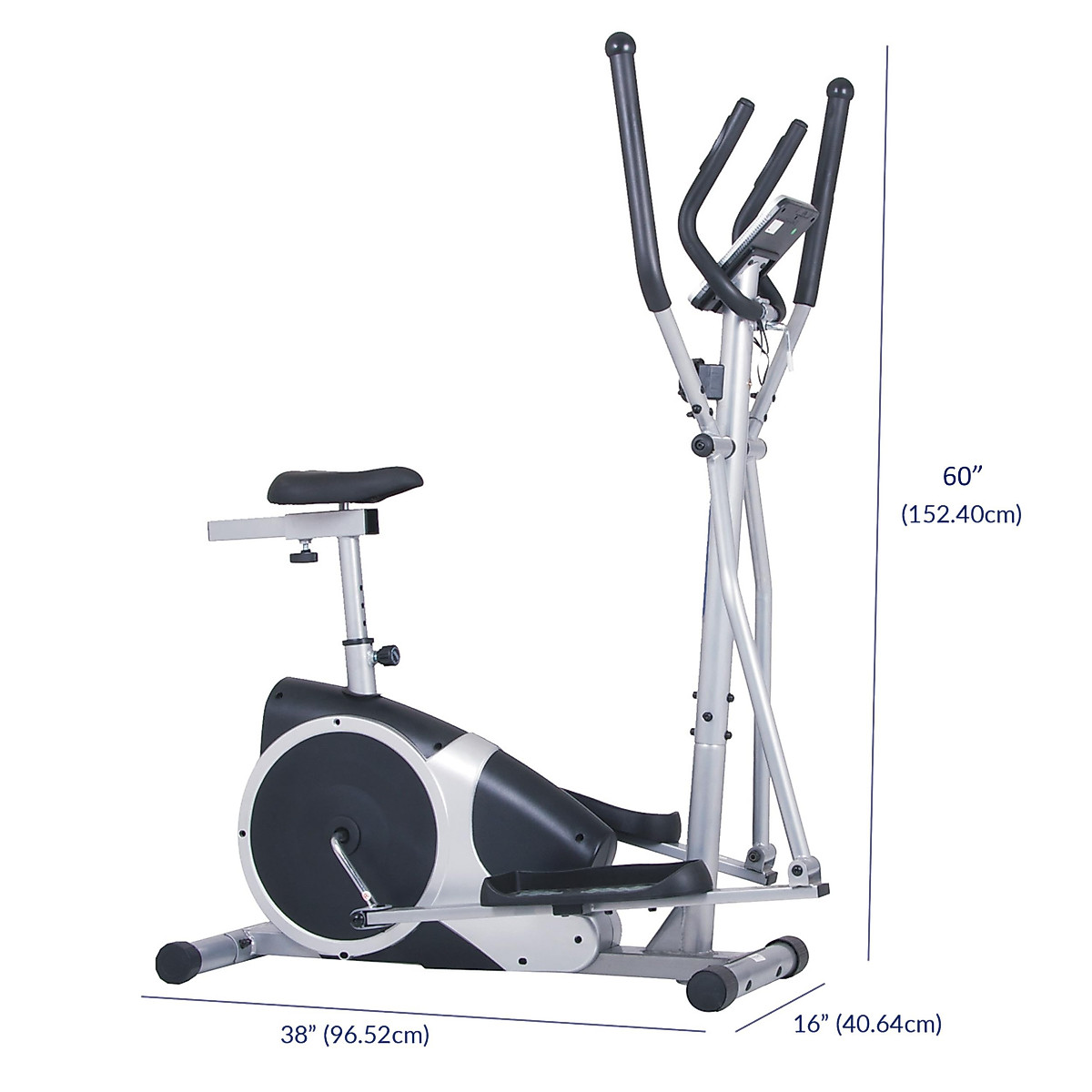 Body Champ Magnetic Cardio Dual Trainer - Elliptical and Upright Exercise Bike BRM2720