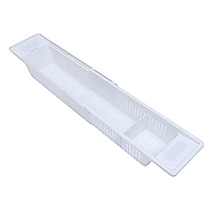 Angoily 1pc Drainer Stretchable Non- Bathtub Shelf Book Retractable Expandable Slip Bottle Tray Bathroom Rack Supplies Bath Organizer Extendable Candle Stand Toy Storing Caddy Bathing