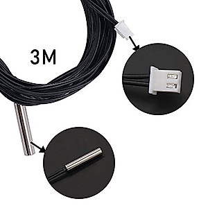 TWTADE 2 Pcs 3M 10K B3950 Thermistor Temperature Sensor,able to Support -25 to 125 Degree Celsius,Sensitive NTC Temperature Sensor Probeprobes has 5 * 25mm Stainless Steel housing NTC-3M-2P