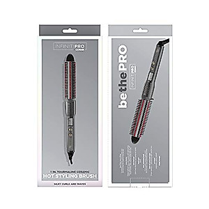 INFINITIPRO BY CONAIR Nano Tourmaline Ceramic Hot Curl Brush, 1-Inch