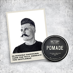 Victory Barber & Brand Pomade for Men, 3.1 Ounce, Water Based Pomade for Men, High Shine Hair Wax for Men, Strong Hold Pomade, Made in USA