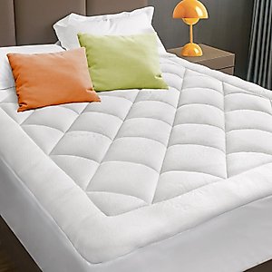 Bamboo Cooling Mattress Topper Full, Mattress Pad Quilted with 600GSM Down Alternative Fill and Comes with a Deep Pocket That Fits Mattresses Up to 20", Ensuring Optimal Comfort (Full, 54" x 75")