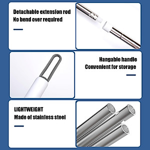 XXFLOWER Multifunction Silicone Broom，Squeegee Broom Sweeping Water and Pet Hair，Rubber Magic Broom Sweeper for Floor Bathroom Kitchen Shower，Rugs，Glass Windows（White）