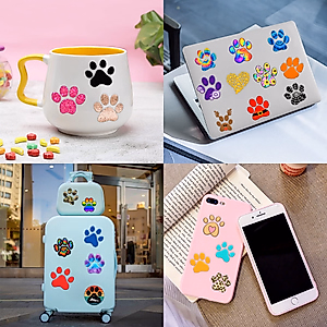 Dog Paw Tattoos Temporary Birthday Party Supplies Decorations Favors Cute Tattoo Sticker 8 Sheets 96 PCS Gifts for Kids Girls Boys Class School Prizes Rewards Carnival Christmas