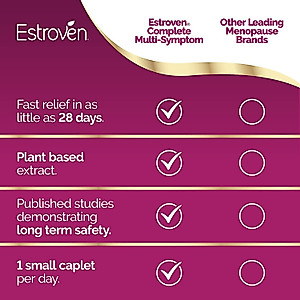 Estroven Complete Multi-Symptom Menopause Supplement for Women, 28 Ct., Clinically Proven Ingredient Provide Menopause Relief & Night Sweats & Hot Flash Relief, Drug-Free & Non-GMO