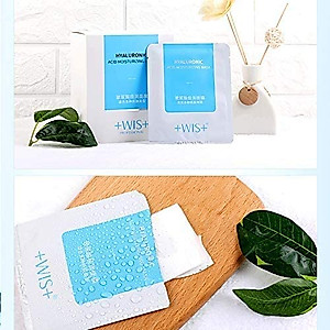 +WIS+ Hyaluronic Acid Essence 24 Sheet Mask，with Aloe Vera, Vitamin B5, Deep Hydration and Moisturizing Anti Aging Facial Mask，Beauty Mask For All Skin Care Type