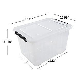 Readsky 30 Quart Clear Plastic Storage Bin, Clear Totes Storage, 4 Packs