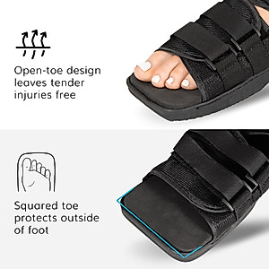 BraceAbility Post-op Shoe for Broken Foot or Toes | Medical/Surgical Walking Boot Cast, Stress Fracture Brace & Orthopedic Sandal with Hard Sole (MEDIUM - FEMALE)