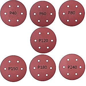 35 PCS 9 Inch 6 Hole Drywall Sanding Discs Set- 40 60 80 120 150 180 240 Grits -9" Hook-and-Loop Aluminum Oxide Abrasive Sander Paper for Drywall Sander