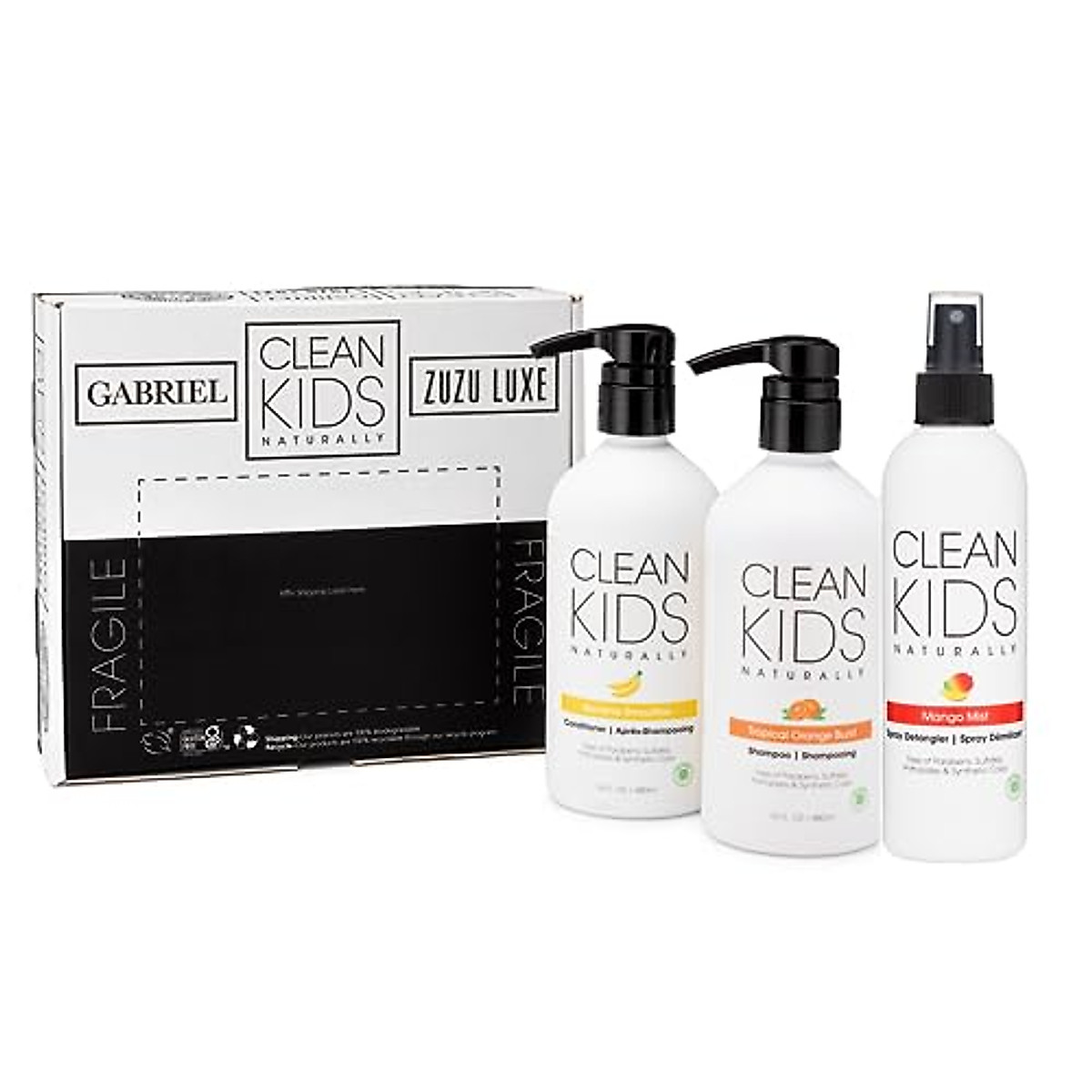 Clean Kids Naturally Bath Sets (Shampoo, Conditioner, & Detangler) EWG Verified
