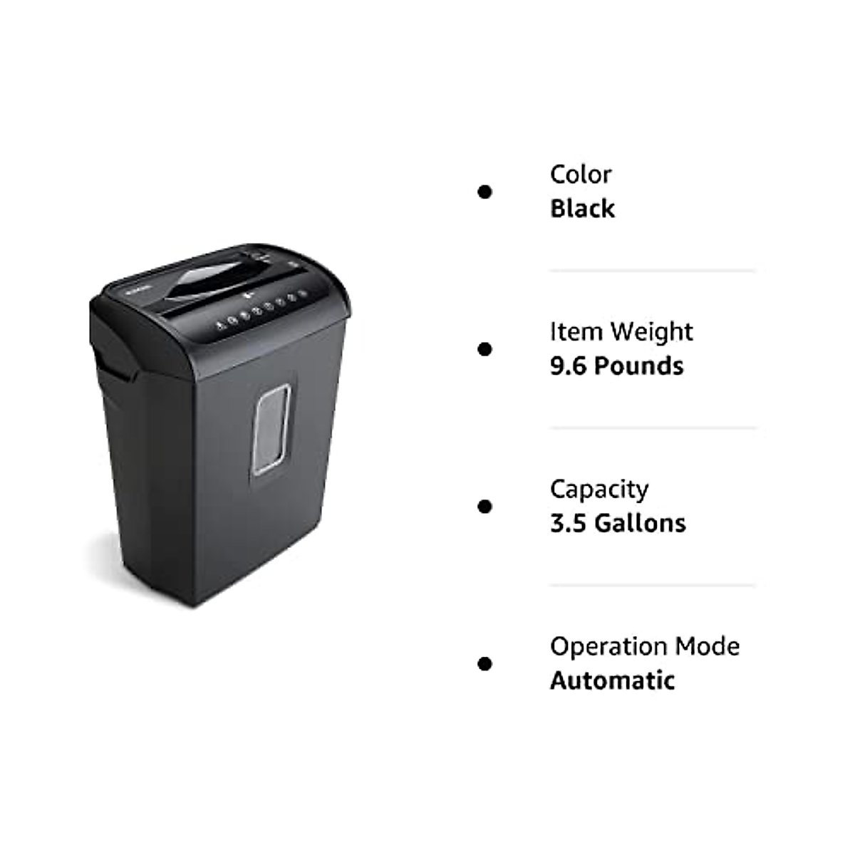 Aurora High-Security 6-Sheet Micro-Cut Paper Credit Card Shredder with 3.5-Gallon Wastebasket, 4-Minute Continuous Running Time, Security Level P-4