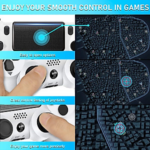 2 Pack Wireless Controller for PS4 Controller,Wiv77 Gaming Controller for Playstation 4 Controller with Headphone Jack/Long Battery Life,Pa4 Controller/Control/Remote/Mando for PS4/Slim/Pro,Blue White