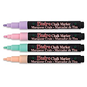 Set of 4 Pastel 3mm Fine Point Marvy Bistro Chalk Markers ( Uchida of America ) Open Stock