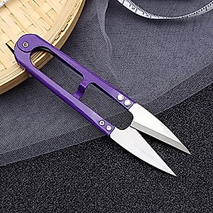 JINJIAN Thread Snips Sewing Scissors 4.9'', 6PCS Small Trimming Clippers U Shape Yarn Cutter for Embroidery Cross Stitch Sewing Craft Supplies(COLOR RANDOM)