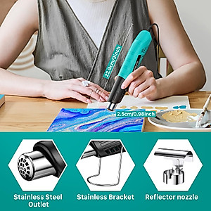 Yeegewin Heat Gun, 380W Fast Heat Mini Hot Air Gun with 2-Temp Settings 480°F~850°F(249°C-455°C) Overheat Protection Reflector Nozzle, 4.9Ft Long Cable for Shrink Wrap,Vinyl, Crafts, Epoxy Resin