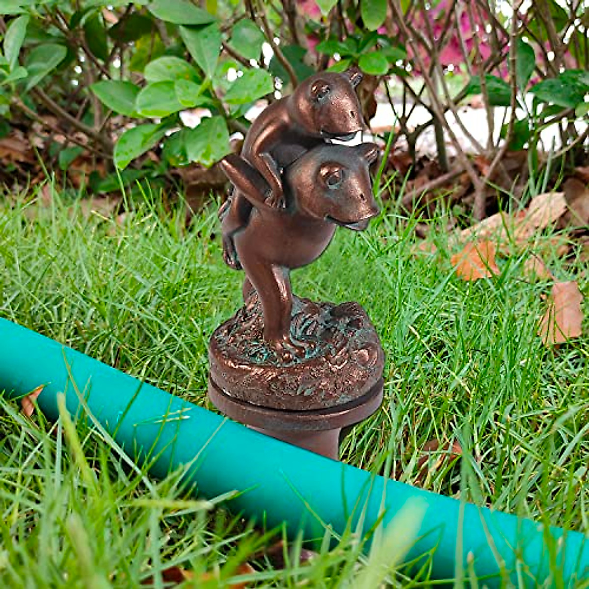 Istartea Garden Hose Guide Stake , 5PCS Garden Hose Spike Lawn Hose Support Spikes Rust Free Antique Metal Plant Saver Tools for Garden Lawn Yard