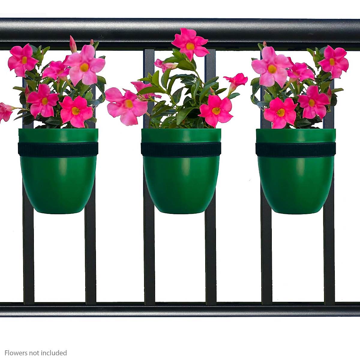 Balcony Buddies Railing Planter for Outdoor Plants (6-inch, 3-Pack) | Hanging Planter for Railings, Fence Posts | Balcony Wall Planter for Herbs, Flowers and Succulents | Made in The USA