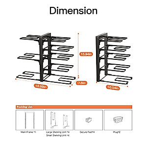 ORDORA Pots and Pans Organizer: Rack for Cabinet, 8-Tier Heavy Duty 120LBS Pots Pans Organizer Rack under Cabinet Adjustable for Dutch Ovens, Cast-iron Pans, Heavy Skillets Griddles, Shallow Pots