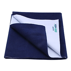 Cozymat Waterproof, Breathable, Reusable Mat/Underpad/Absorbent Sheets/Mattress Protector (Size: 140 x 100 Centimeter, NAVYBLUE)