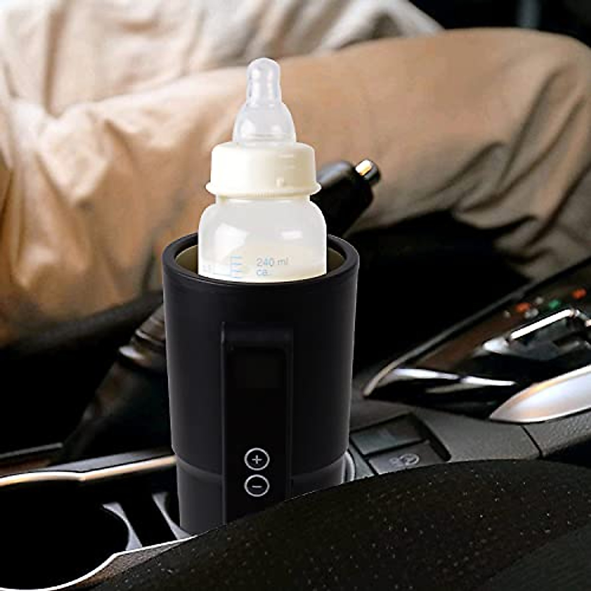 12V Baby Bottle Warmer Car Bottle Warmer for Breastmilk Bottle Heater for Babies Smart Temperature Control Mug for Coffee/Tea/Beverage/Milk and Hot Chocolate (Black)