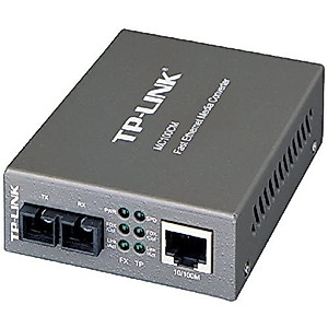 TP-LINK MC100CM Media Converter, 10/100Mbps RJ45 to 100M multi-mode SC fiber, up to 1.2miles, chassis mountable
