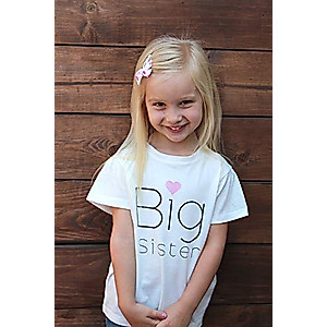 Big Sister Tee Older Sibling Reveal Announcement T-Shirt Promoted to T Shirt Outfit in Pink 3T