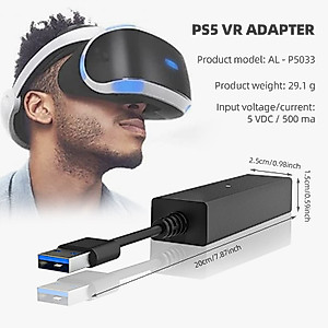 Cliplanyard PS VR Adapter PS5 Camera Adapter for PS5, Mini Camera Adapter for Playing PS VR on PS5, PSVR to PS5 Converter Cable Adapter