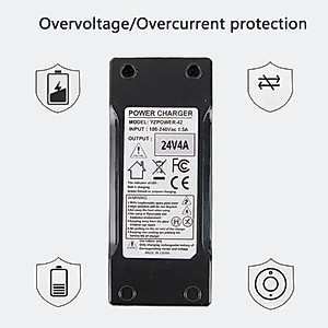 Abakoo 24V 4A Battery Charger for Jazzy,Go-Go Pride Ezip 400 500 650 750 900 Mountain Trailz IZIP I25 IZIP I300 IZIP I350 IZIP I500 Mpv5 Mpv4 Pronto m41