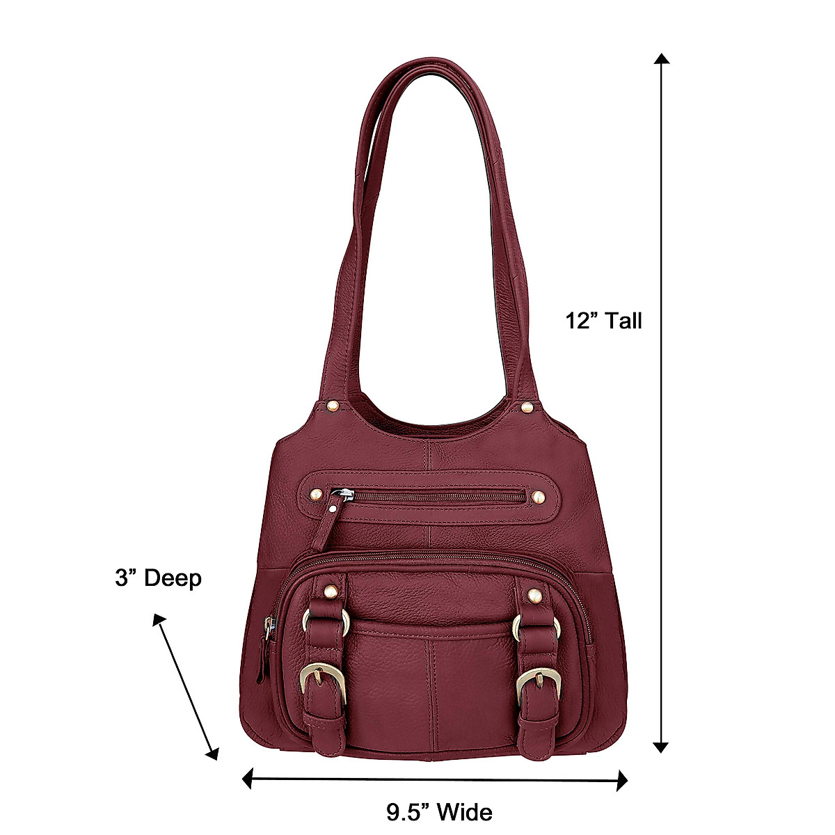 Roma Leathers Gun Concealment Purse - Wine