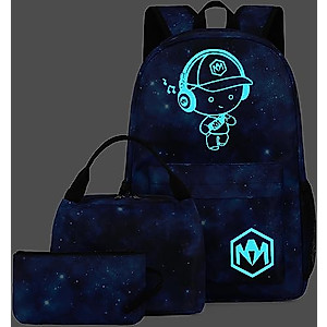 Bluboon School Backpack for Boys Teens Bookbag Travel Daypack Kids Lunch Bag Pencil Case (The Little Prince-3pcs)