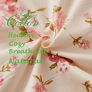 Brandream Crib Bedding Sets for Girls Baby Nursery Bedding Set Crib Comforter Set 100% Cotton - 6Pcs, Beige Farmhouse Country Flower Botanical Blossom Style Lace Crib Bed Skirt Set