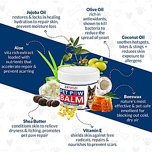 Natrulo Pet Paw Balm for Dog - Natural Healing Ointment for Itchy Paws, Grooming, Allergy Relief, Repair, Pad Protection – Soothing Unscented Shea Butter Moisturizer for Itching, Dryness, Licking 1oz