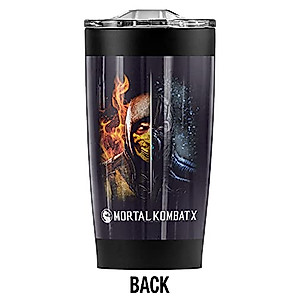 Logovision Mortal Kombat X Fire And Ice Stainless Steel Tumbler 20 oz Coffee Travel Mug/Cup, Vacuum Insulated & Double Wall with Leakproof Sliding Lid | Great for Hot Drinks and Cold Beverages