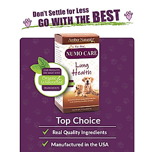 Amber NaturalZ Numo Care Lung Health Herbal Supplement for Dogs | Canine Herbal Supplement for Bronchial Support and Respiratory Lung Health | 4 Fluid Ounce Glass Bottle | Manufactured in The USA