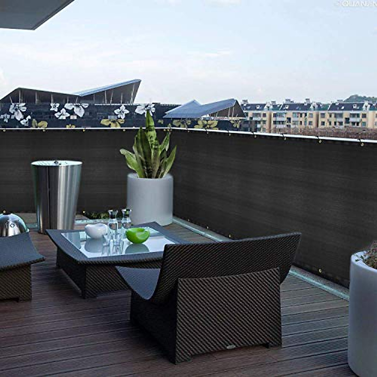 DearHouse Balcony Privacy Screen Cover, 3.5ft x16.5ft Privacy Screen Balcony Shield for Porch Deck Outdoor Backyard Patio Balconys, Includes 35 pc Cable Ties