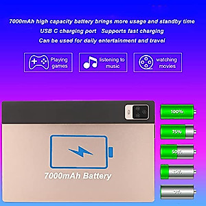 Android 12 Tablet 10 Inch Tablet, Octa Core CPU 8GB RAM 256GB ROM, IPS Screen and Dual Speakers, 7000mAh Battery, HD Calling Tablet, Gold