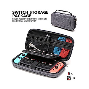 CUTEH Storage Bag for Switch, Console Handheld Carrying Case with 19 Game Card Holders Pouch Travel Bag