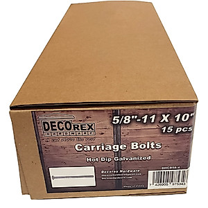 5/8" - 11 x 10 Carriage Bolt | Round Head | Hot Dip Galvanized | 15pcs Box