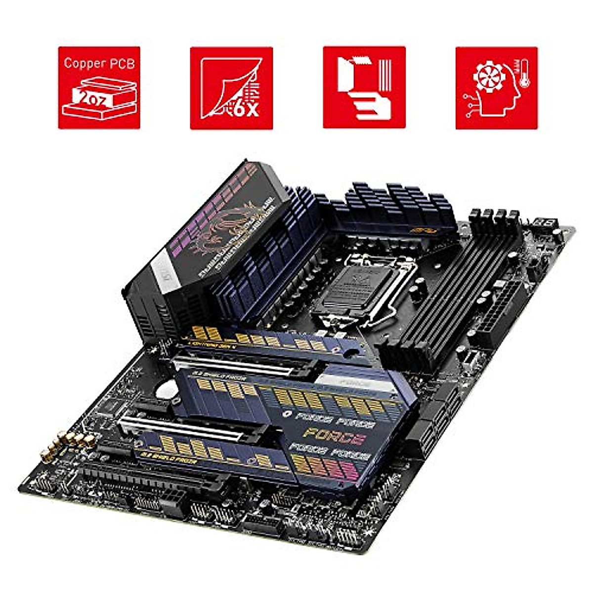 MPG MPG Z590 Gaming Force Gaming Motherboard (ATX, 11th/10th Gen Intel Core, LGA 1200 Socket, DDR4, PCIe 4, CFX, M.2 Slots, USB 3.2 Gen 2, DP/HDMI, Mystic Light RGB)
