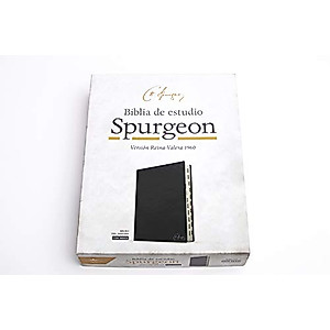 RVR 1960 Biblia de estudio Spurgeon, negro piel genuina con índice (Spanish Edition)