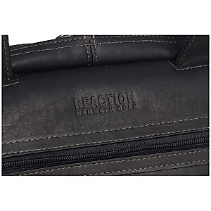 Kenneth Cole Reaction Out Of The Bag' Manhattan Colombian Leather RFID 15.6" Laptop Briefcase, Black, One Size