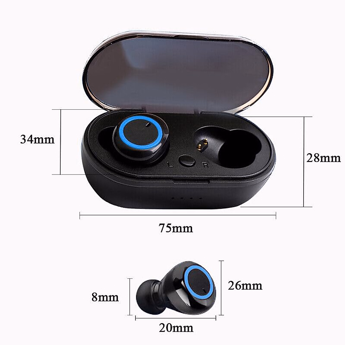 Y30 TWS Wireless Headphones Bluetooth 5.0 Earphone Noise Cancelling Headset Stereo Sound Music in-Ear Earbuds for All Smartphone