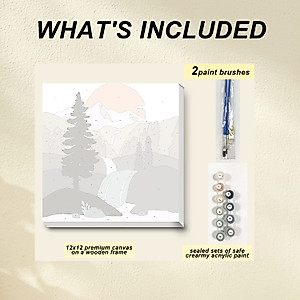 Paint by Numbers Paint-by-Number for Adults 3 PCS 12 * 12inch Paint Numbers Kit with Frame Paint by Number for Adults Beginner Acrylic Paint Kits for Adults Home Wall Decor Desktop Decoration